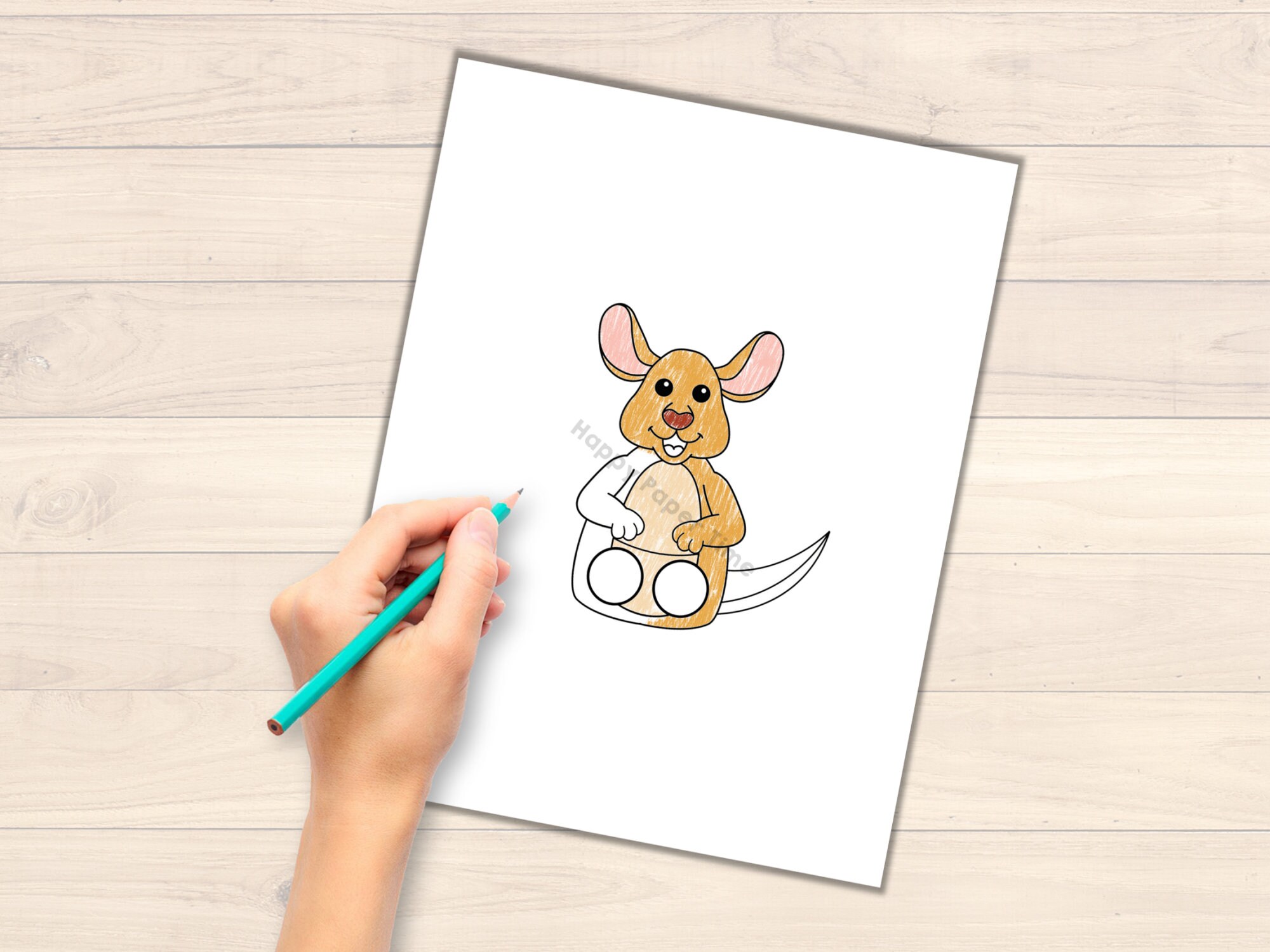 Kangaroo Paper Craft Printable Australian Animal Finger Puppet - Etsy