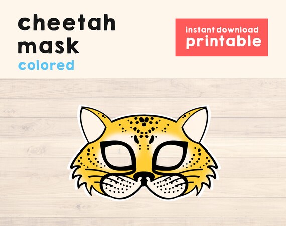 Cheetah Party Favor Mask Printable Cheetah Costume Mask Jungle | Etsy