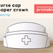 Nurse Cap Hat Paper Crown Party Coloring Printable Kids Craft | Etsy