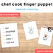Chef Cook Paper Craft Printable Community Helper Finger Puppet Kids ...