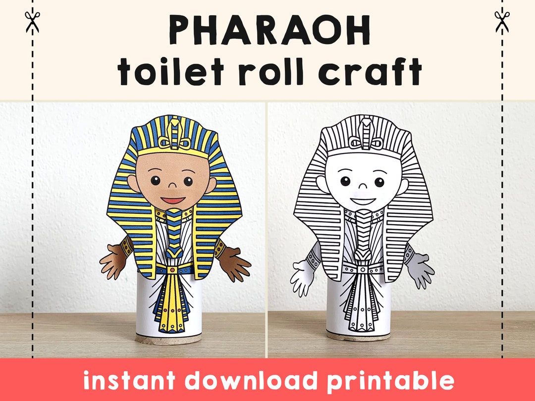 Pharaoh Toilet Paper Roll Craft Ancient Egypt Party Coloring Printable ...