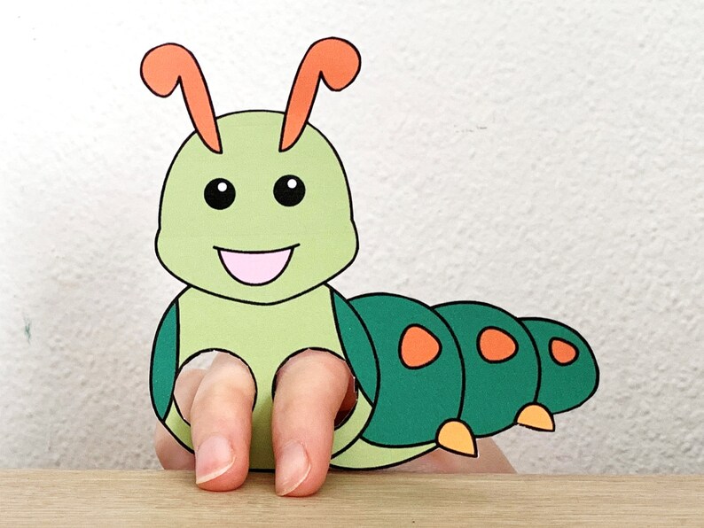 Caterpillar Paper Craft Printable Finger Puppet Template Kids Craft ...