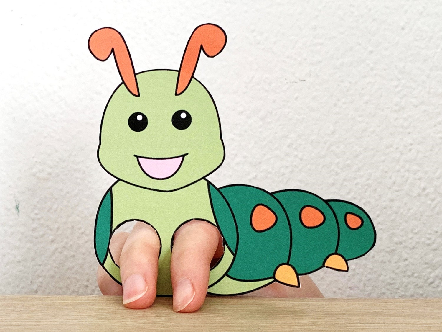Caterpillar Paper Craft Printable Finger Puppet Template Kids | Etsy