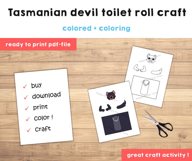 Tasmanian Devil Toilet Paper Roll Craft Australian Animal - Etsy