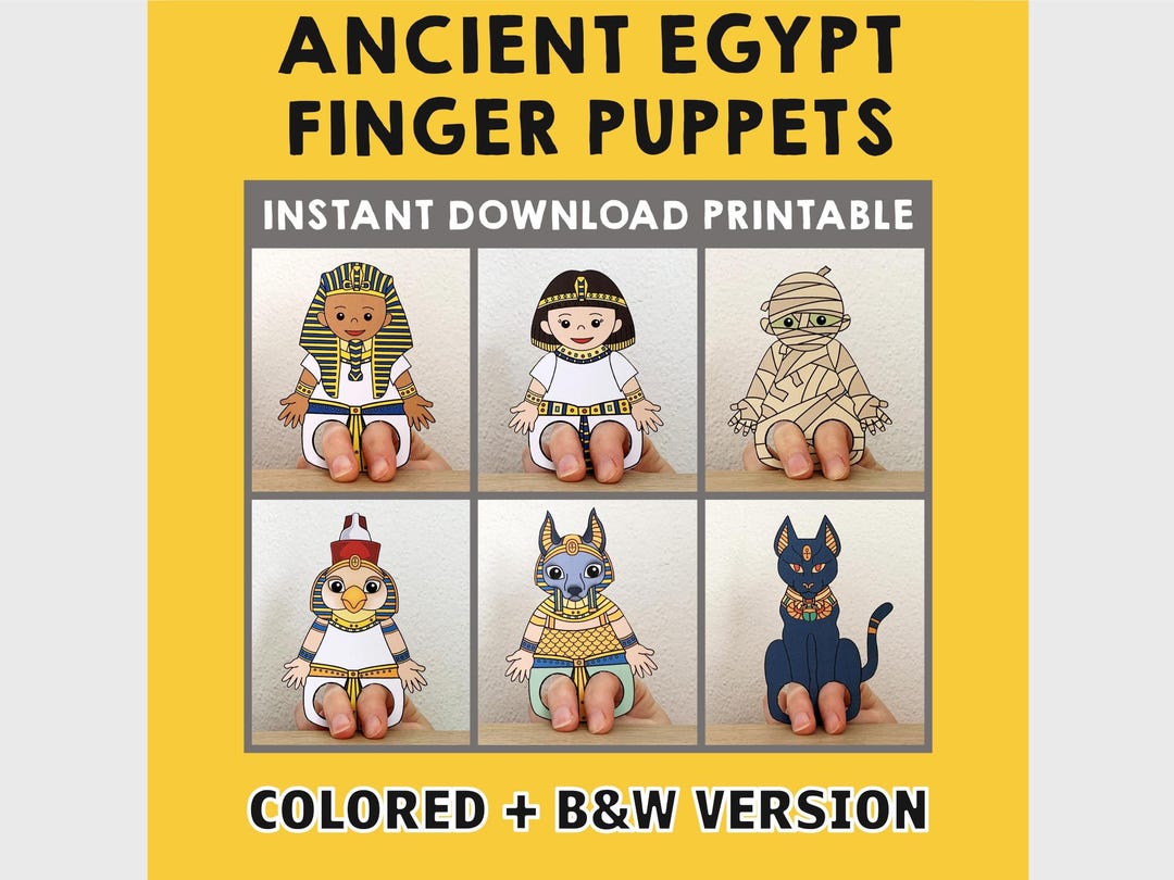 Ancient Egypt Paper Craft Printable Finger Puppet Template Activity ...