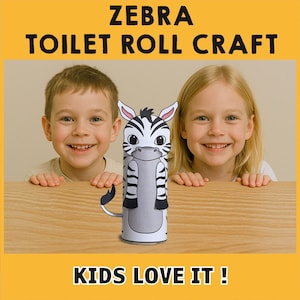 Zebra Toilet Paper Roll Craft African Animal Safari Party Coloring ...