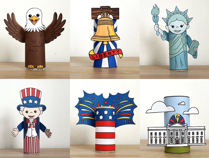 American Symbols Toilet Paper Roll Craft 4th of July - Etsy