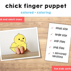 Chick Paper Craft Printable Farm Animal Finger Puppet Kids Craft Farm ...