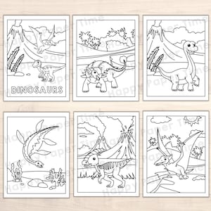 Dinosaurs Coloring Pages - Jurassic Prehistoric Theme Printable Art ...