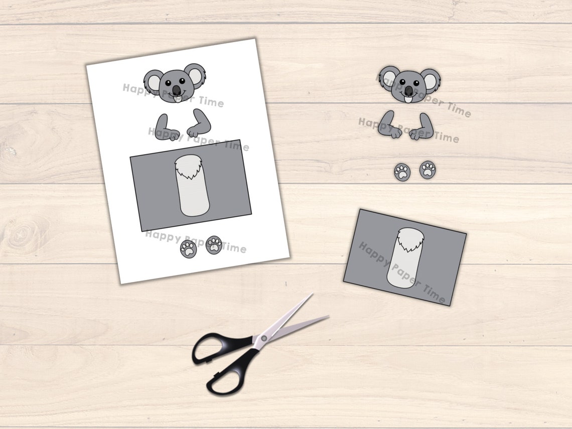 Koala Toilet Paper Roll Craft Australian Animal Party Coloring - Etsy