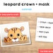 Leopard Paper Crown Mask Jungle Cat Animal Template Coloring Activity ...