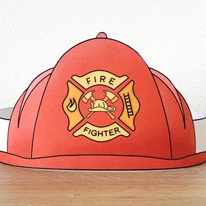 Firefighter Helmet Paper Crown Party Coloring Printable Kids Craft ...