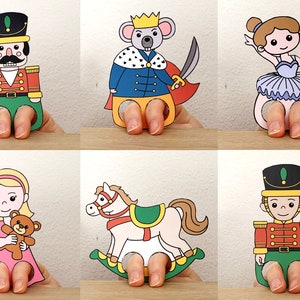Nutcracker Christmas Winter Paper Craft Printable Finger Puppet ...