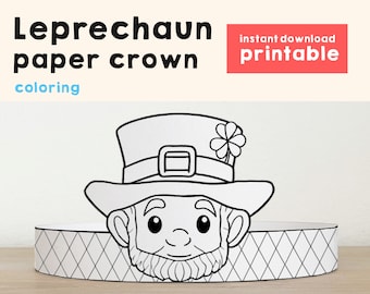 Leprechaun Hat Paper Crown Headband St Patrick's Day Party Mask ...