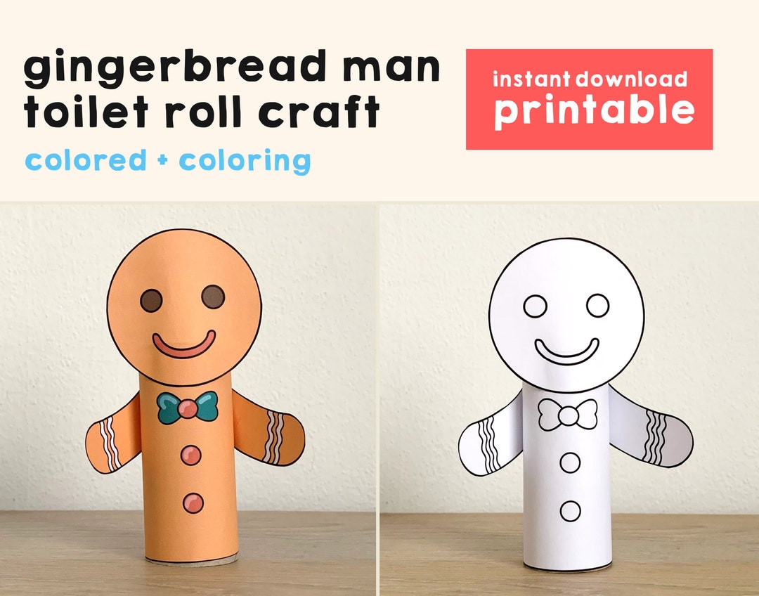 Gingerbread Man Toilet Paper Roll Craft Christmas Party - Etsy