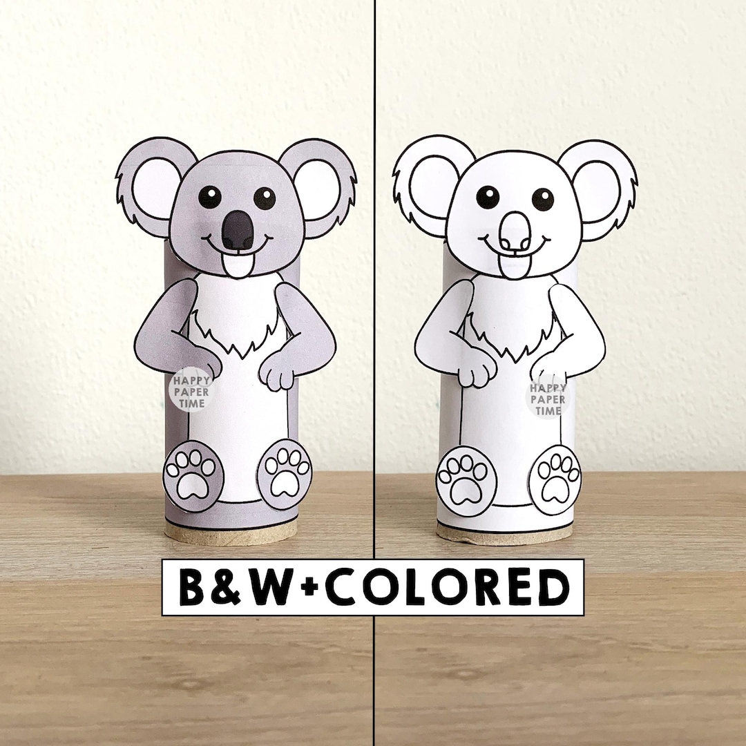 Koala Toilet Paper Roll Craft Australian Animal Party Coloring ...