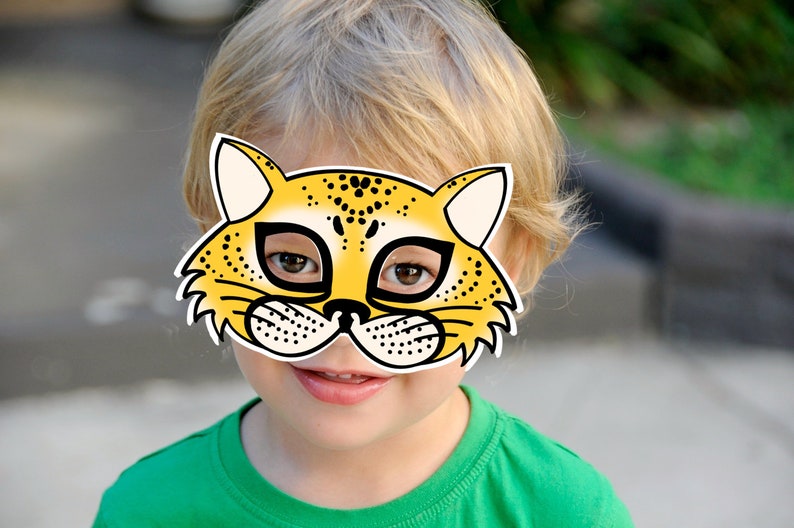 Cheetah Party Favor Mask Printable Cheetah Costume Mask Jungle - Etsy