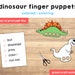Dinosaur Puppet Paper Craft Printable Finger Puppet Kids Craft Animal ...