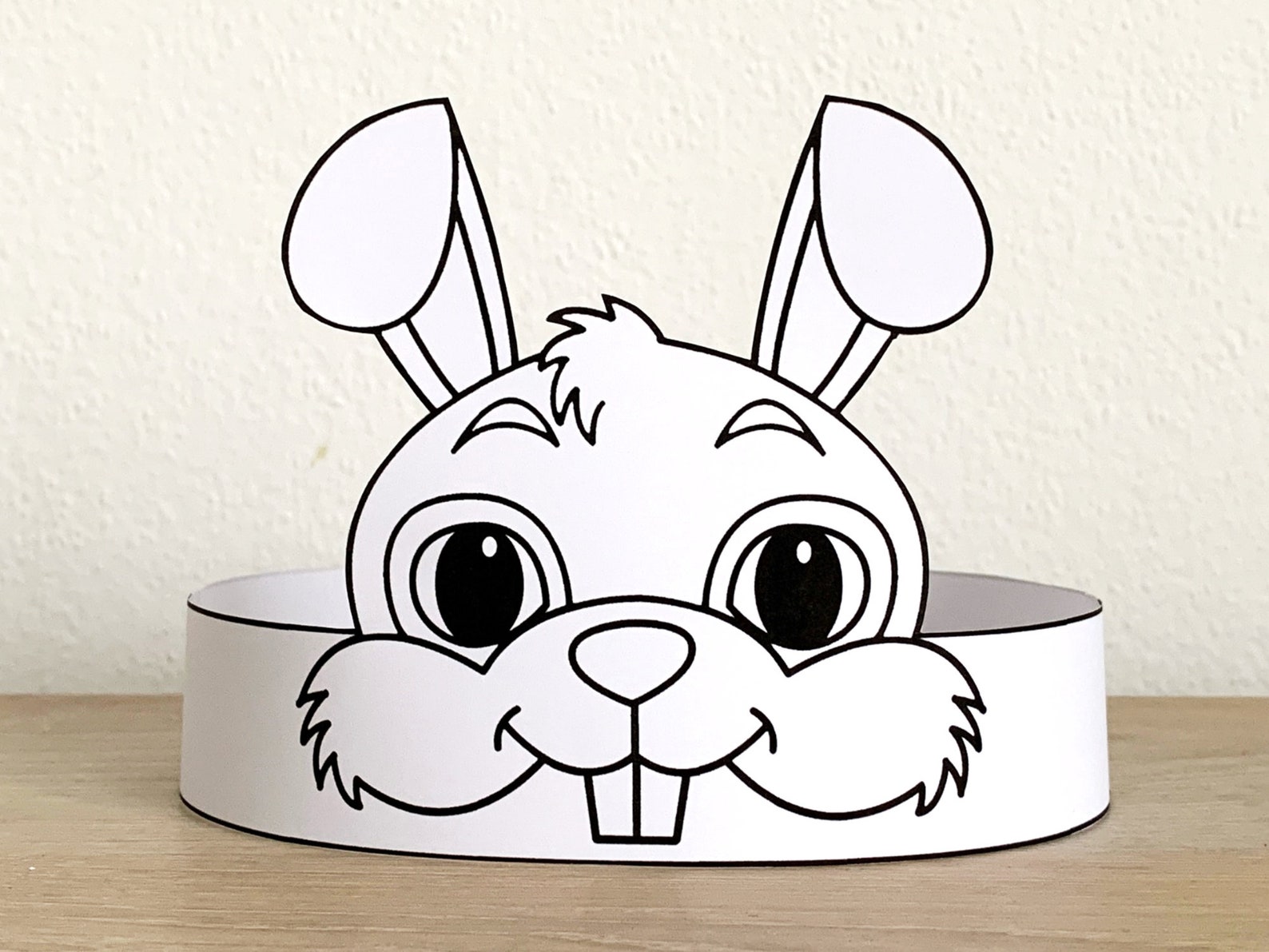 Bunny Paper Crown Headband Coloring Pet Animal Printable Kids | Etsy
