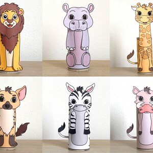 African Animals Toilet Paper Roll Craft Safari Party Coloring Printable ...