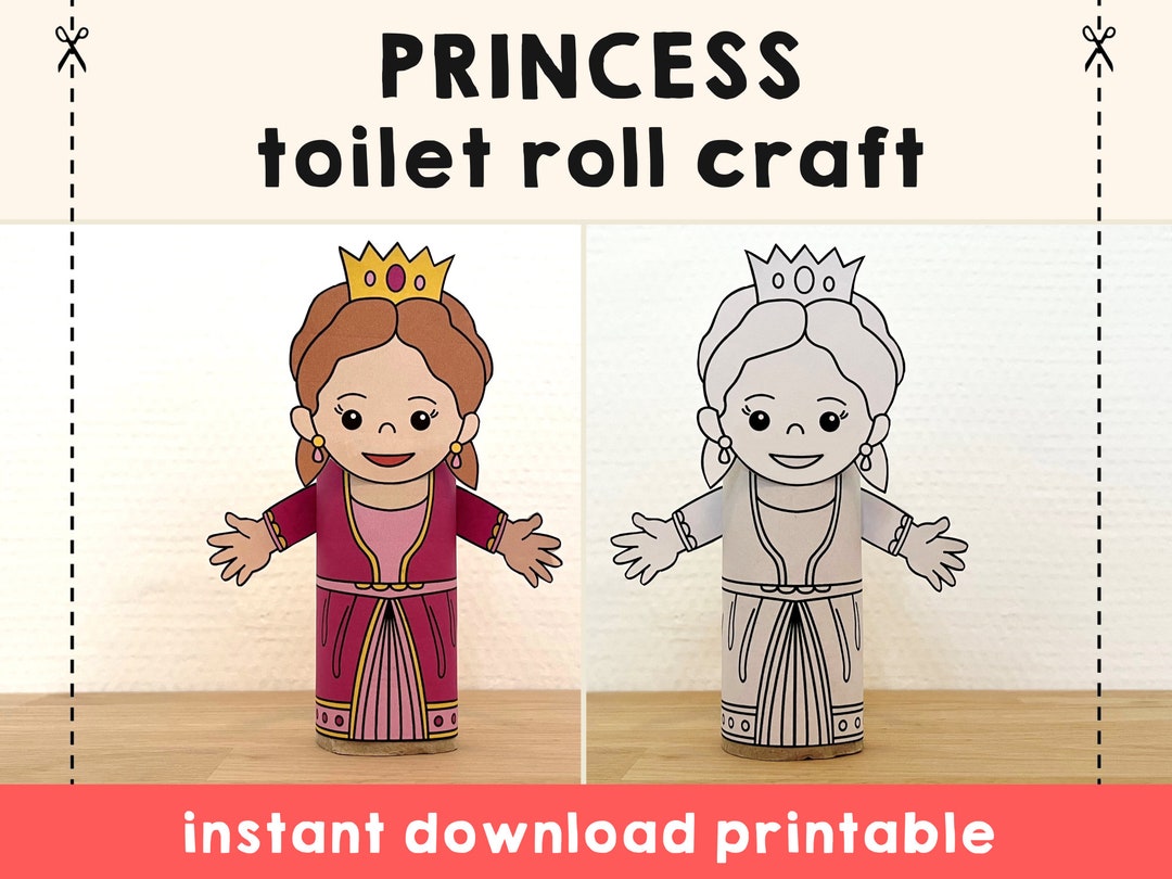 Princess Toilet Paper Roll Craft Medieval Fantasy Party Coloring ...