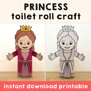 Princess Toilet Paper Roll Craft Medieval Fantasy Party Coloring ...