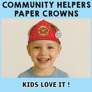 Community Helpers Paper Crown Headband Police Builder Farmer Nurse ...