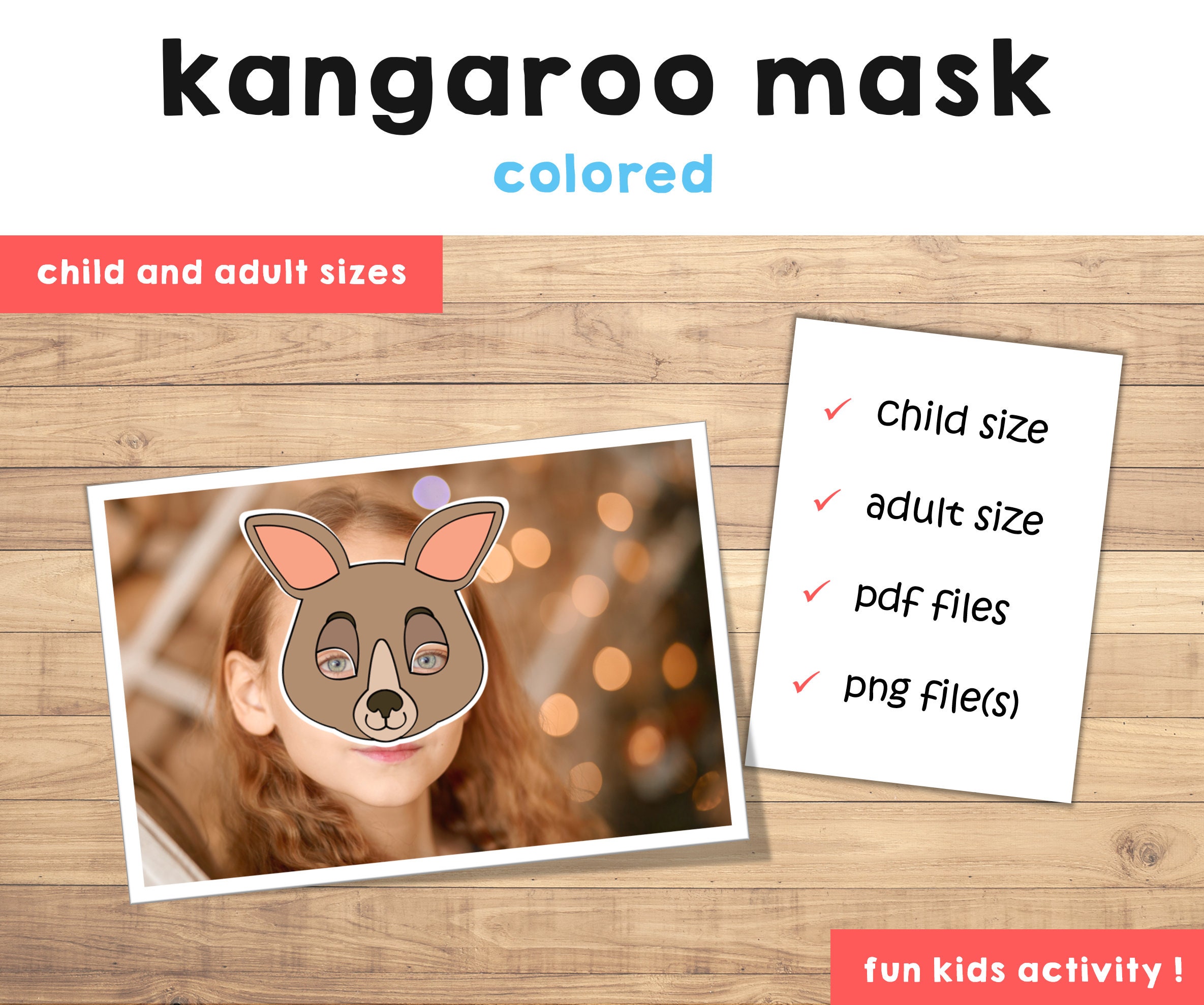 Kangaroo mask kangaroo costume Australian Animal Mask Kangaroo | Etsy