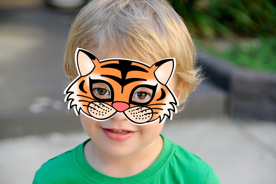 Tiger Mask Printable Party Favor Tiger Costume Mask Tiger | Etsy