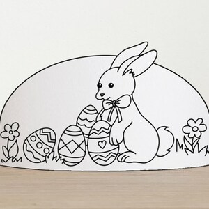 Easter Bunny Hat Paper Crown Coloring Headband Easter Cut Out Party ...