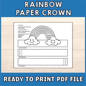 Rainbow Paper Crowns Astronomy Summer Spring Printable Kids Craft ...