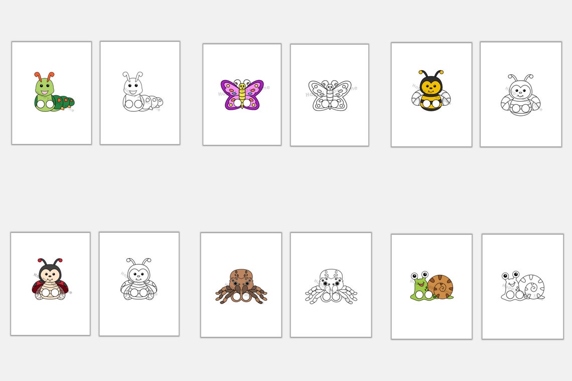 Bugs Insects Paper Craft Printable Finger Puppet Template Kids | Etsy