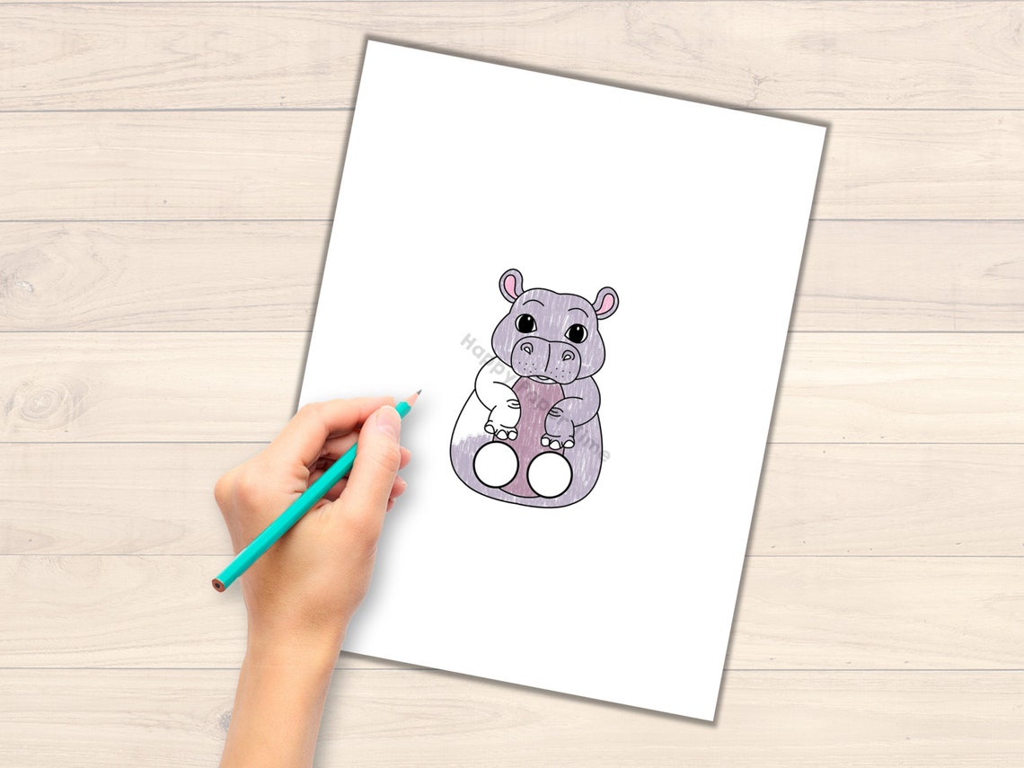 Hippo Paper Craft Printable African Animal Finger Puppet Kids - Etsy