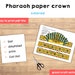 Pharaoh Paper Crown Ancient Egypt Template Party Coloring Printable ...
