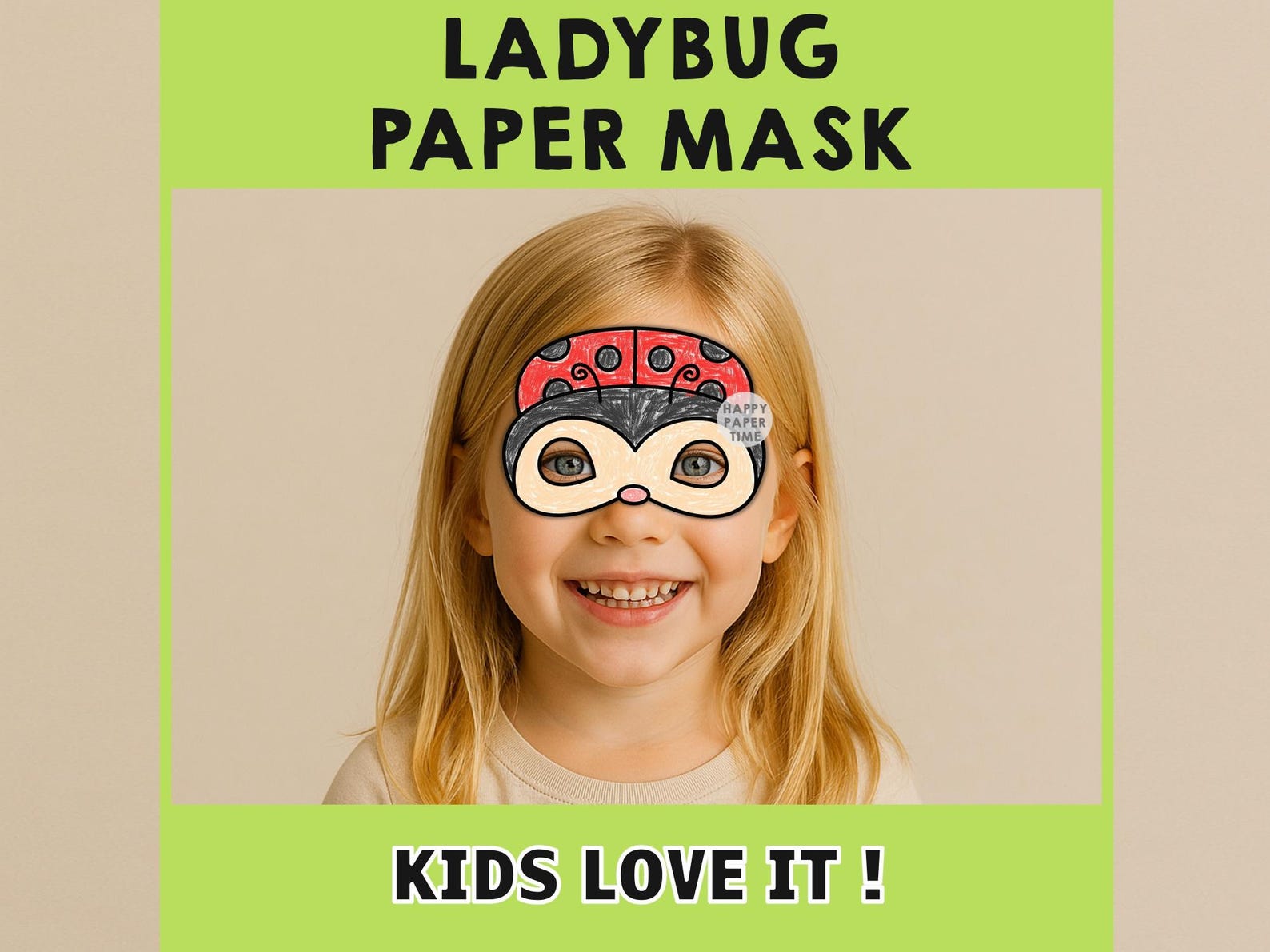 Ladybug Mask Costume Animal Mask Printable Party Favor Insect Halloween ...