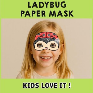 Ladybug Mask Costume Animal Mask Printable Party Favor Insect Halloween ...