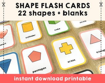 Geometric Shapes Flash Cards Printable Flash Cards Montessori Preschool ...