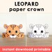 Leopard Paper Crown Jungle Cat Animal Template Coloring Activity ...