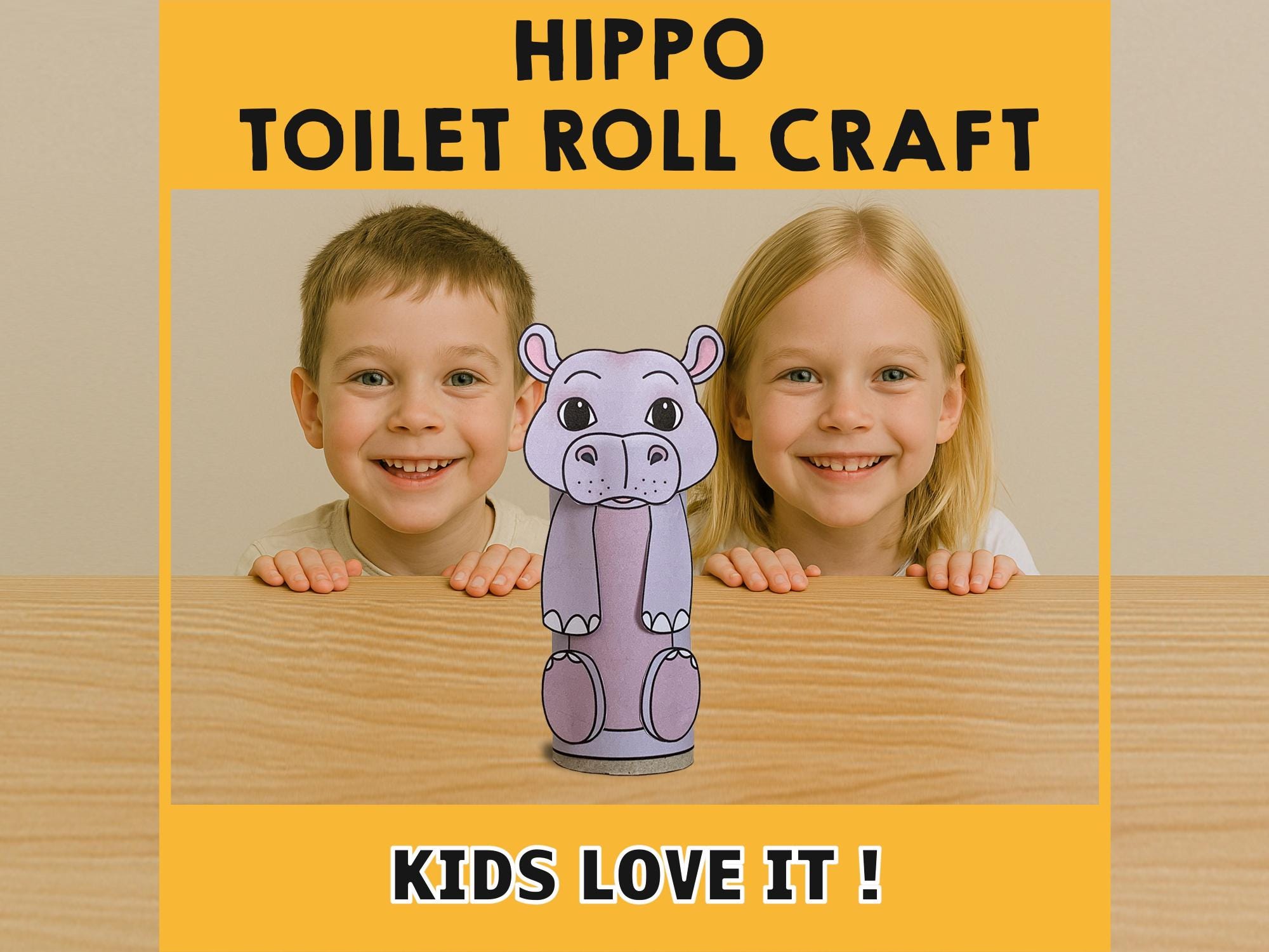 Hippo Toilet Paper Roll Craft African Animal Safari Party Coloring ...