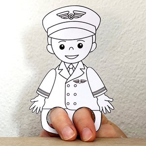 Pilot Paper Craft Printable Community Helper Finger Puppet Kids Craft ...