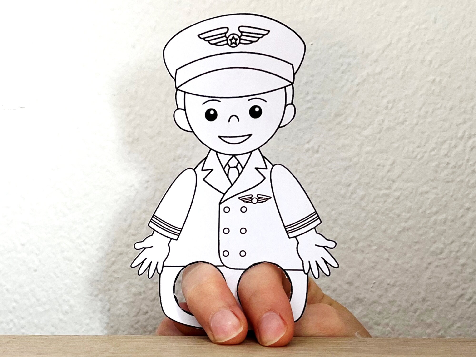 Pilot Paper Craft Printable Community Helper Finger Puppet Kids Craft ...