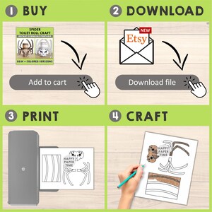 Spider Toilet Paper Roll Craft Bugs Insects Party Coloring Printable ...