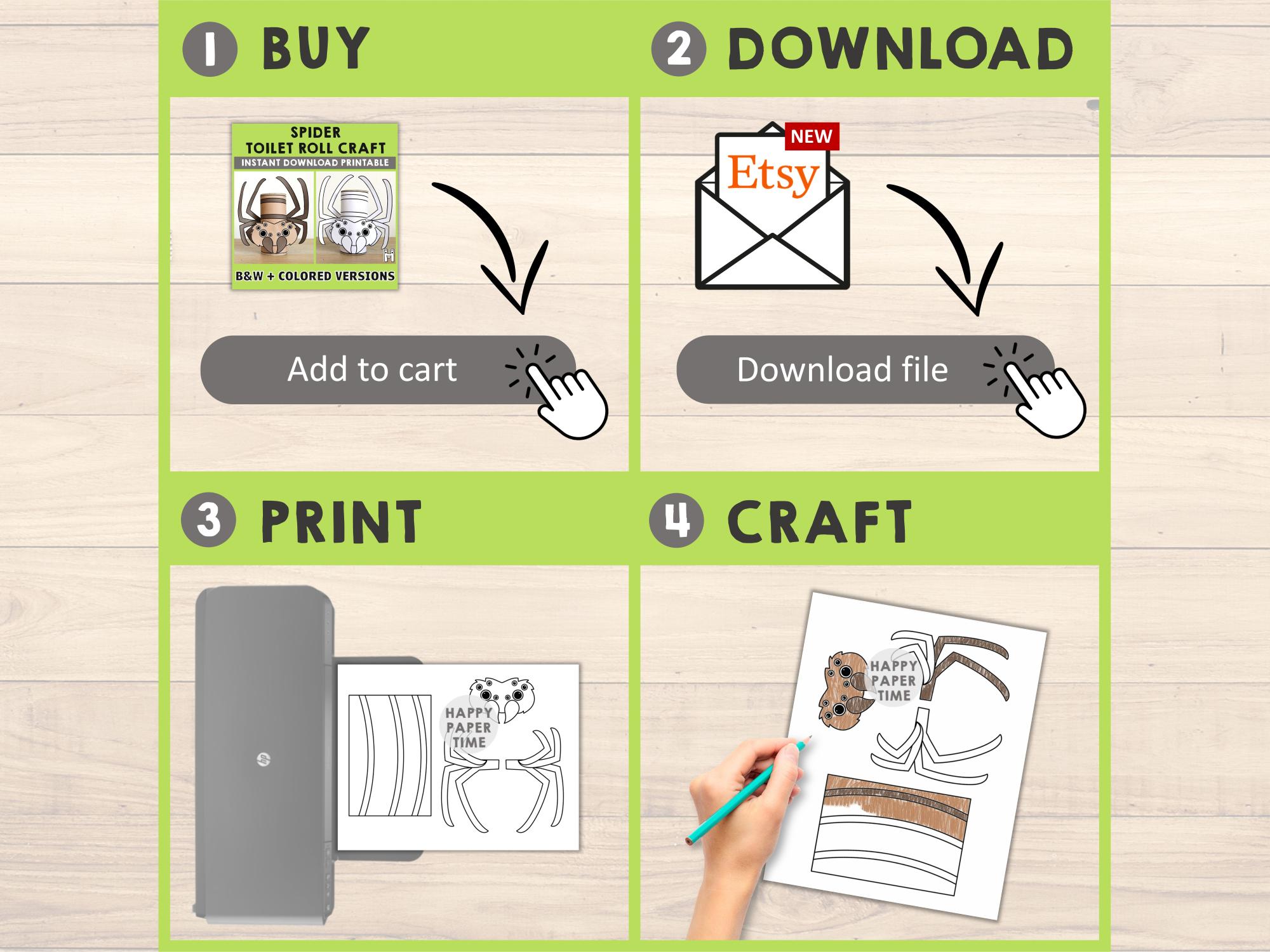 Spider Toilet Paper Roll Craft Bugs Insects Party Coloring Printable ...