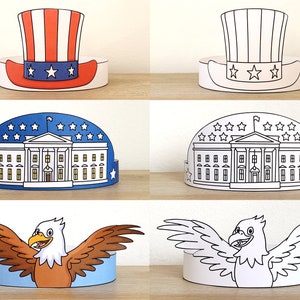 American Symbols Paper Crowns Flag 4th of July Patriotic Printable DIY ...