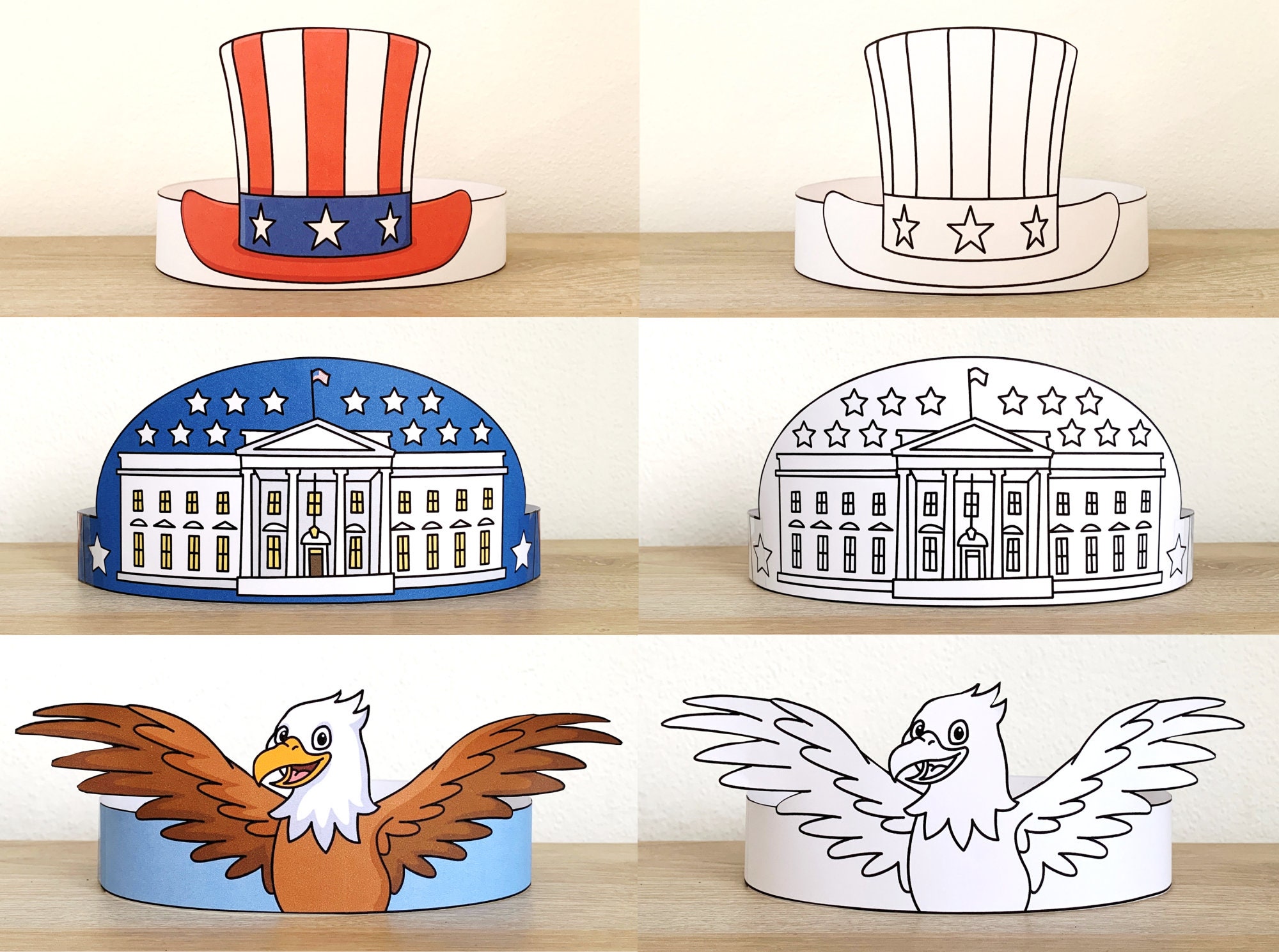 American Symbols Paper Crowns Flag 4th of July Patriotic - Etsy