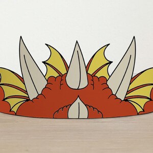 Dragon Paper Crown Template Fantasy Party Headband Costume Printable ...