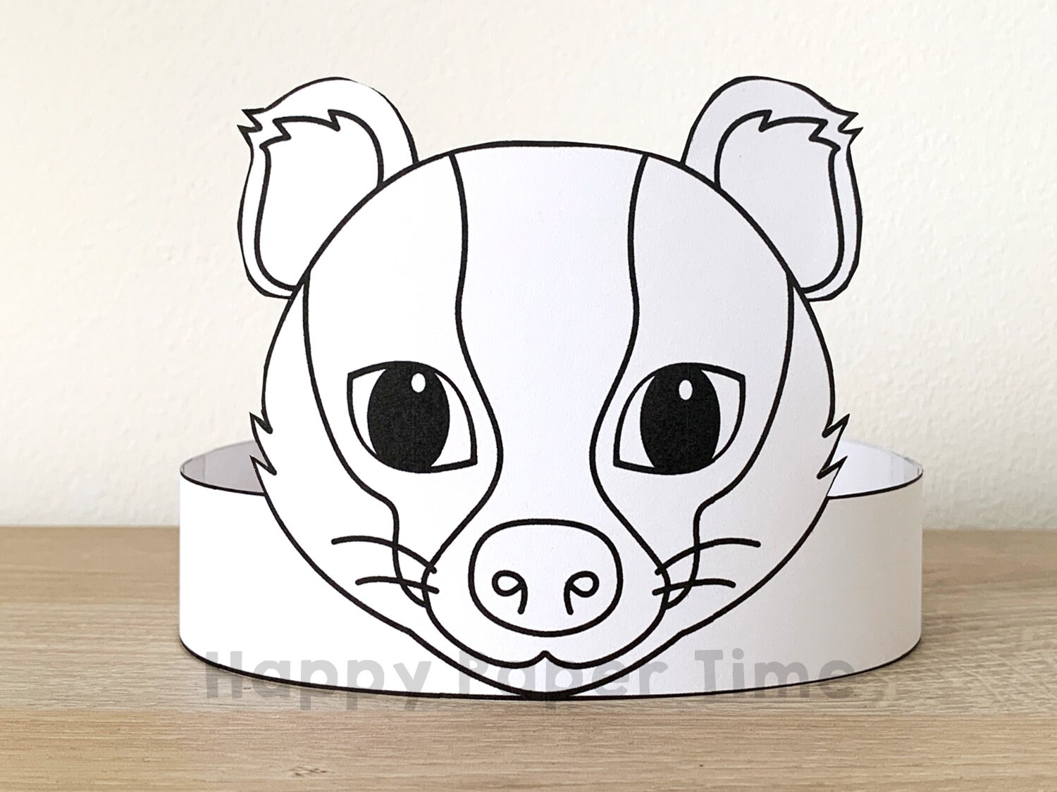 Badger Paper Crown Party Coloring Printable Kids Craft - Etsy