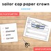 Sailor Hat Cap Paper Crown Party Printable Kids Craft Sea Costume ...
