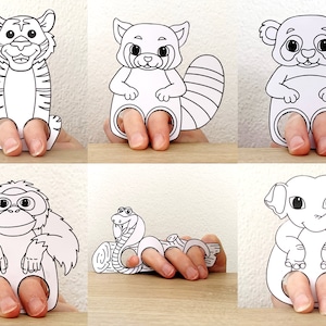Asian Animal Paper Craft Printable Finger Puppet Template Kids Craft ...
