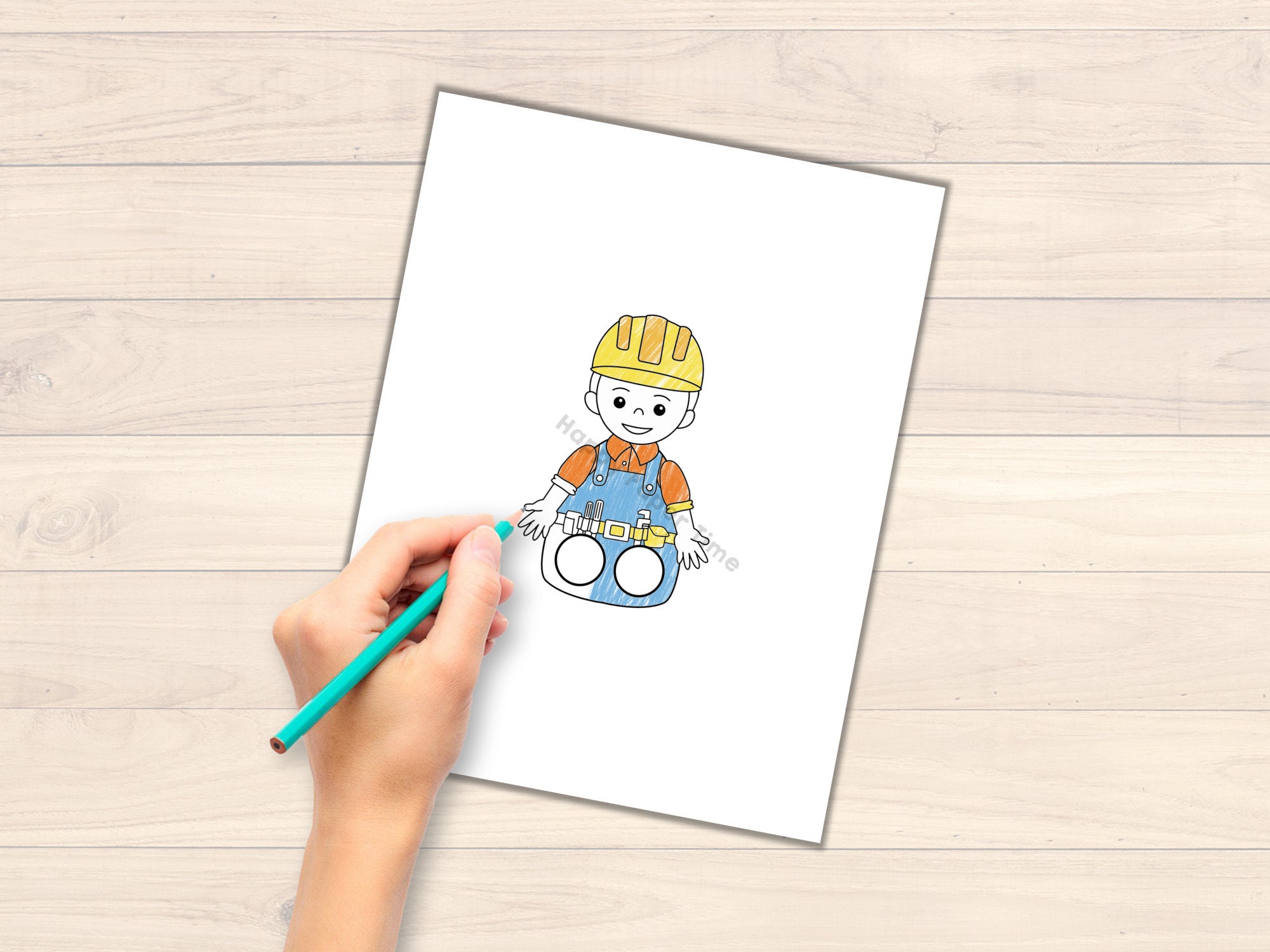 Construction Worker Paper Craft Printable Community Helper Finger ...